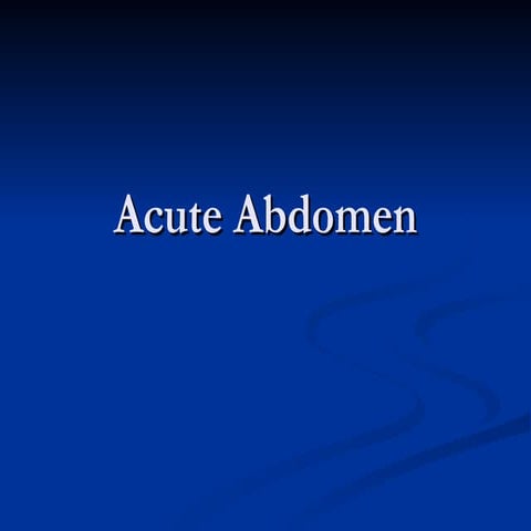 Acute Abdomen | PPT