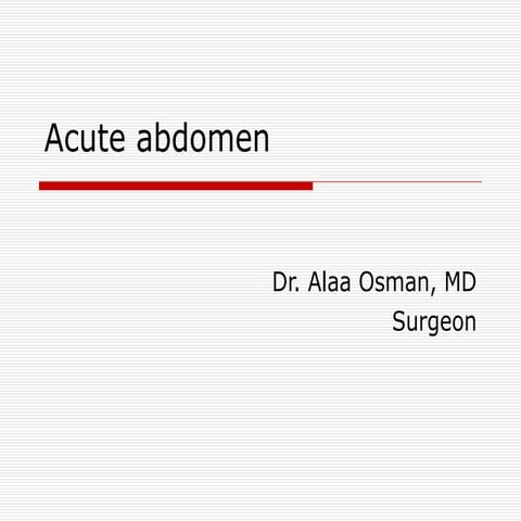 clinical course" Acute abdomen " | PPT
