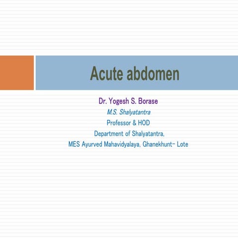 Acute abdomen | PPTX