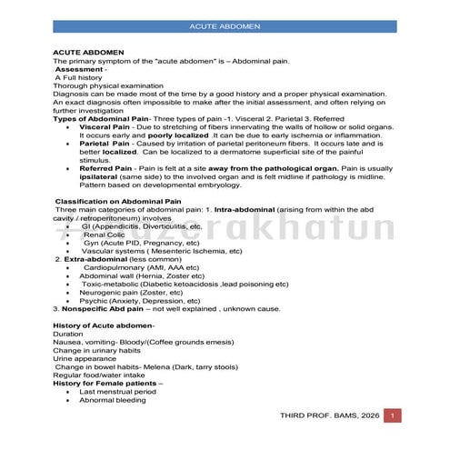 Comprehensive Overview of Acute Abdominal Pain Diagnosis and Management ...