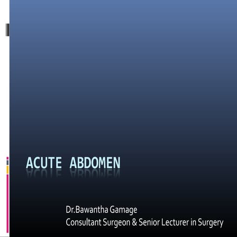 Acute abdomen | PPT