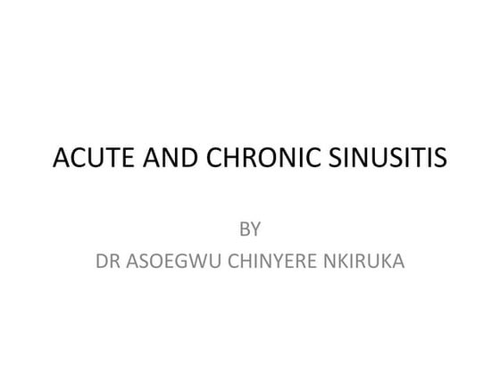 acute and chronic sinusitis haneen zayed | PPT