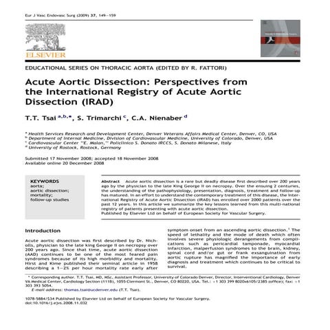 Acute Aortic Dissection- Perspectives from the International Registry ...