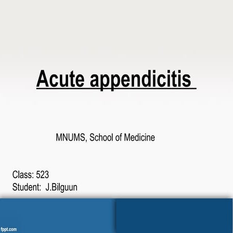 Acute appendicitis | PPT