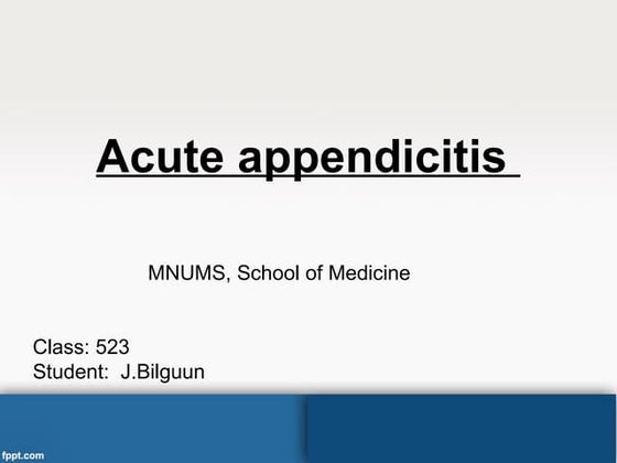 journal club discussing acute appendicitis.pptx | Digestive Disorders ...