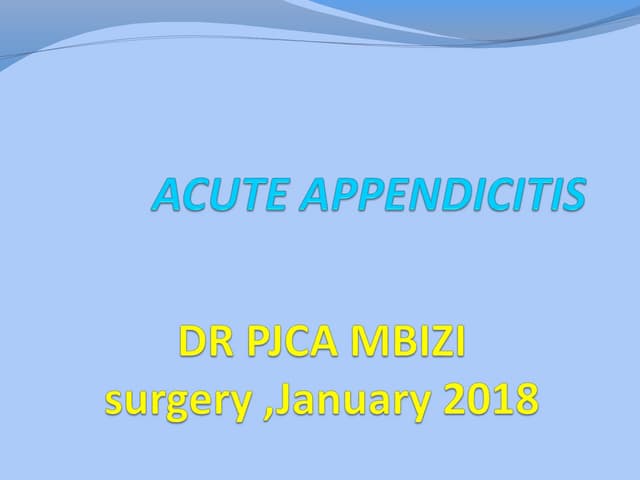 Acute Appendicitis | PPTX