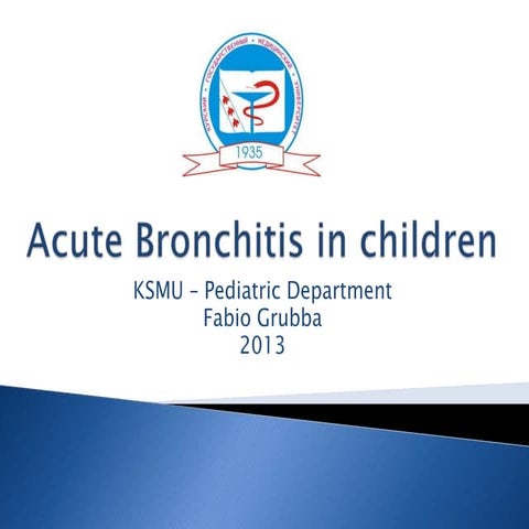 Acute bronchitis in children | PPTX