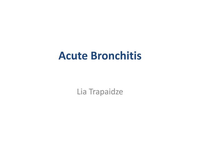 BRONCHITIS second bsc nursing msn-I topic | PPTX