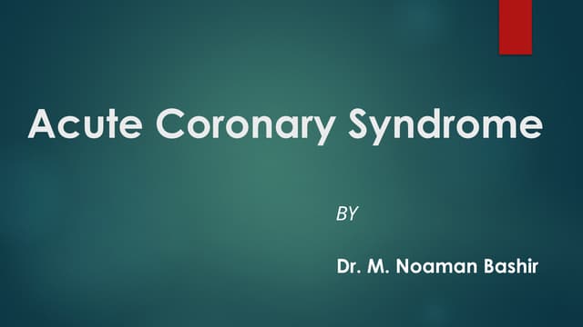 Acute Coronary Syndrome presentation and management.pptx