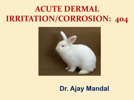 Acute eye irritation/corrosion- 405 | PPT