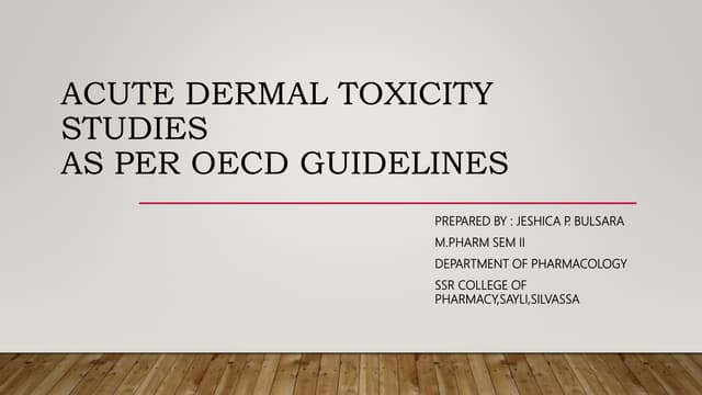 Acute dermal irritation/corrosion: OECD 404 | PPTX