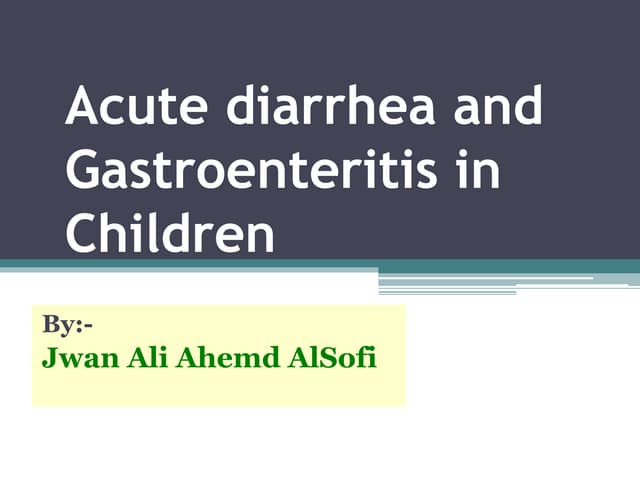 Acute Gastroenteritis | PPT