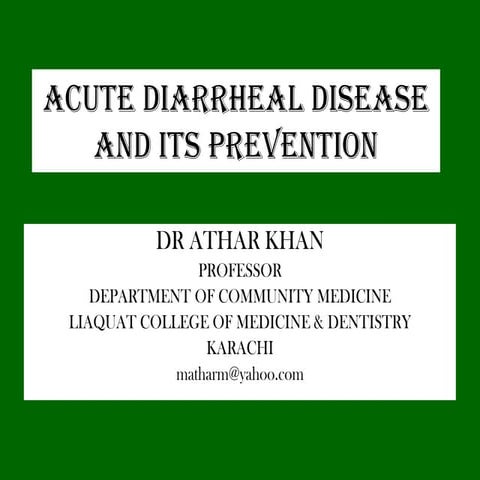 acute diarrheal disease and its prevention | PDF