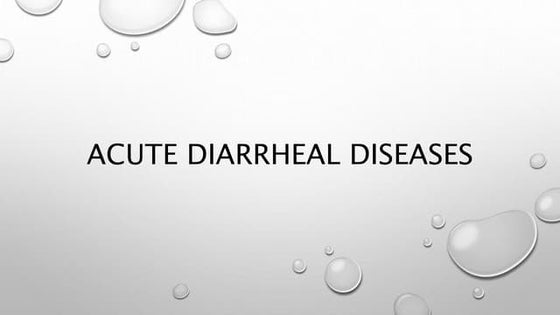 Diarrhea & cholera | PDF