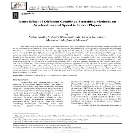 Acute effect of different combined stretching methods | PDF