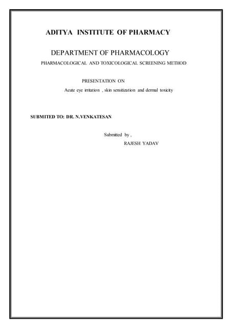 Acute eye irritation/corrosion- 405 | PPTX