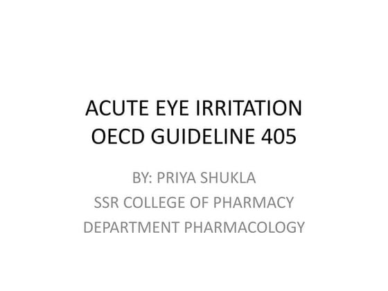 Acute eye irritation/corrosion- 405 | PPT