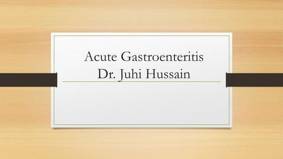 Acute Gastroenteritis | PPT