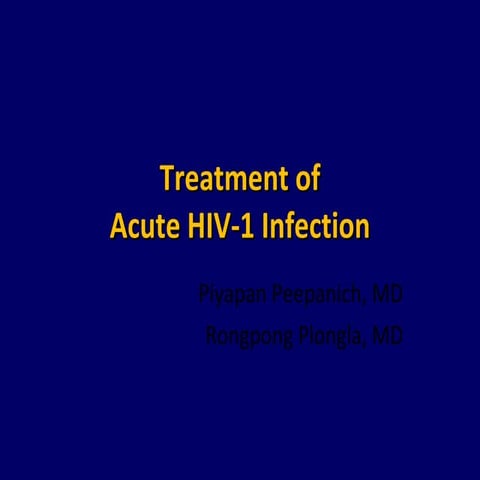 Management of Acute HIV-1 Infection | PPT