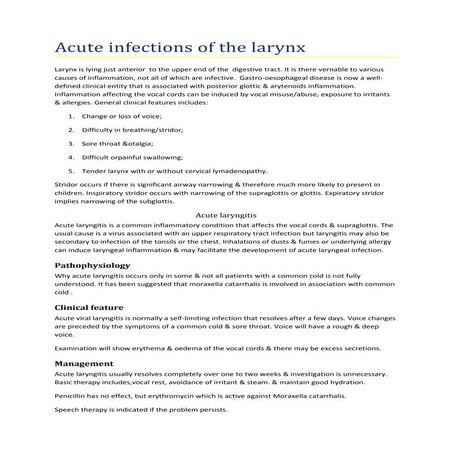 Acute infections of the larynx | DOC | Lung and Respiratory Health ...