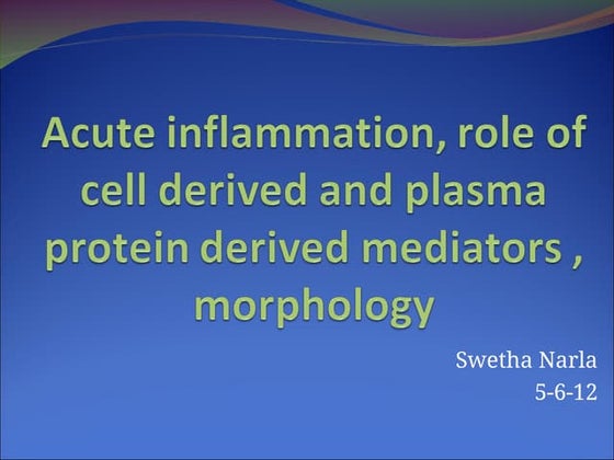 11 cellular & vascular events in acute inflammation | DOC | Blood ...