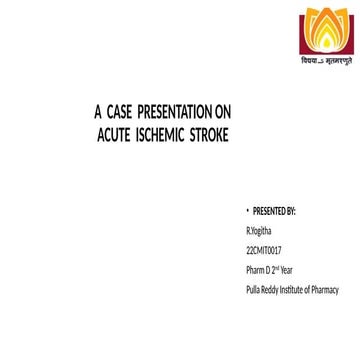 A Case Study On Ischemic Stroke And Disease Information Pdf