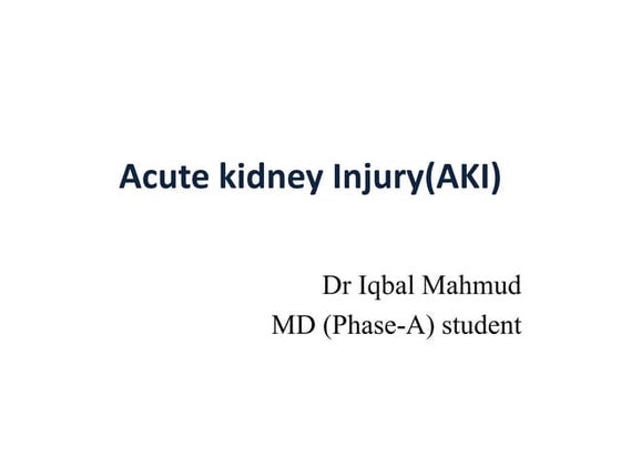 Acute kidney injury in paediatrics | PPT