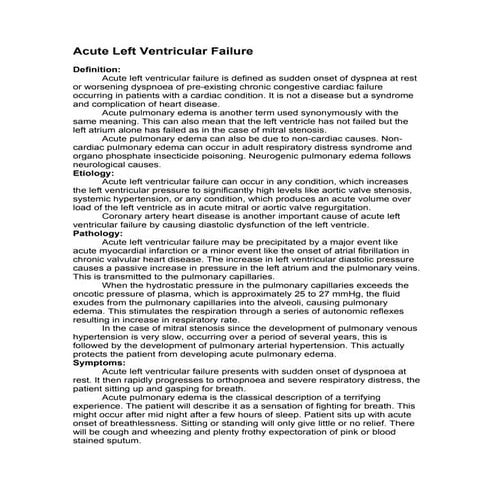 Left Ventricular Failure: Heart Failure | PPT