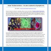 Acute leukemia symptoms