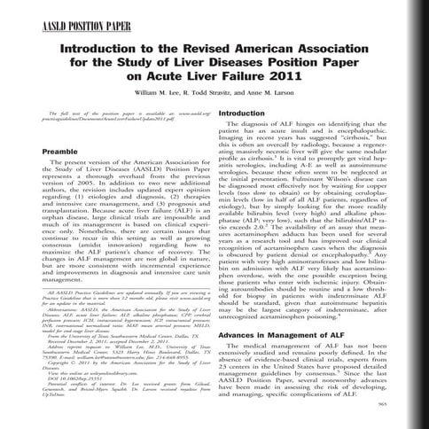 Acute liverfailureupdate2011 | PDF