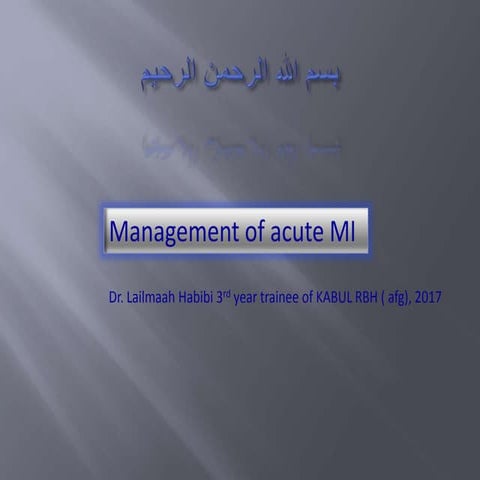 Acute mi management | PPTX