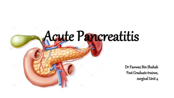 Acute pancreatitis (lecture vasilevsky v.p.) | PPT