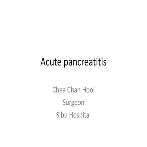 Acute pancreatitis | PPT