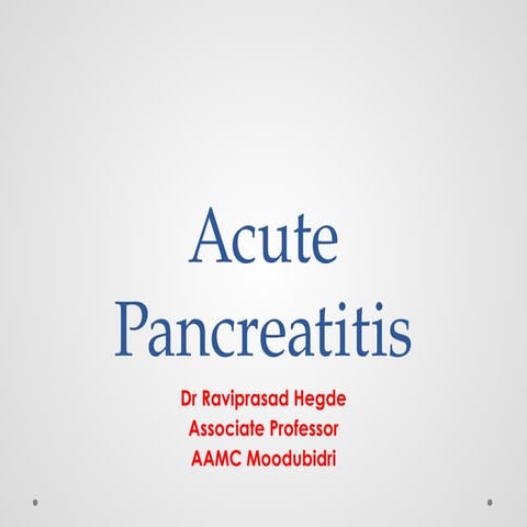 Acute Pancreatitis.ppt for under graduate students | PPT