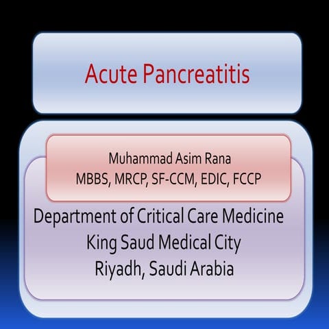 Acute pancreatitis basics | PPT