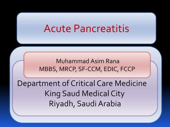 8 Severe Acute Pancreatitis | PPT | Digestive Disorders | Diseases and ...