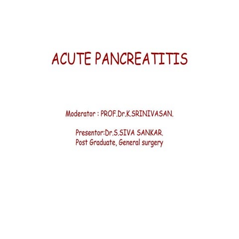 Acute pancreatitis | PPTX