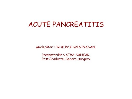 ACUTE PANCREATITIS.pdf | Digestive Disorders | Diseases and Conditions