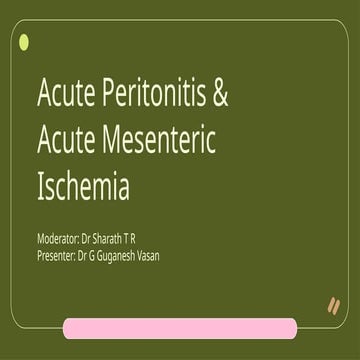Acute Peritonitis and Acute Mesenteric Ischemia: Pathophysiology ...