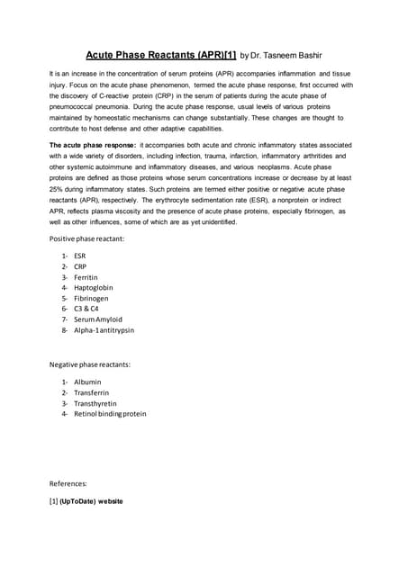 Acute phase proteins an open educational resource | PPT