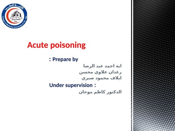 Poisoning & its management | PPT | Digestive Disorders | Diseases and ...