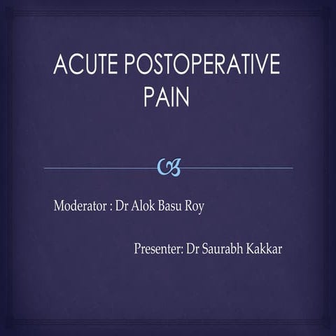 Acute postoperative pain | PDF