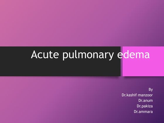 Pulmonary edema | PPT