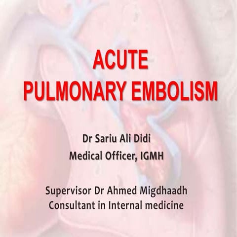 Pulmonary Embolism | PPTX