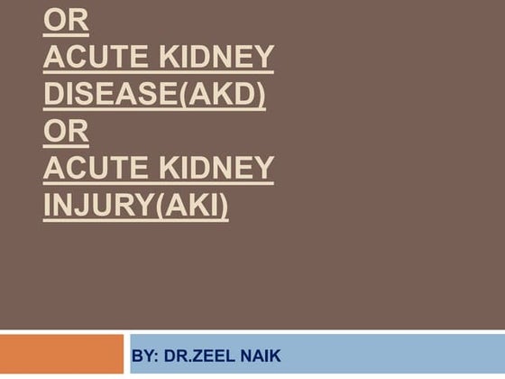 Acute kidney injury | PPT