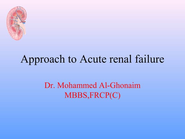 The Pathophysiology Of Acute Renal Failure | PPTX