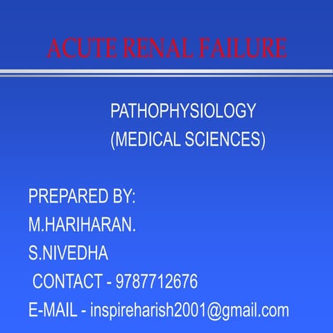 Acute renal failure pathophysiology | PPT