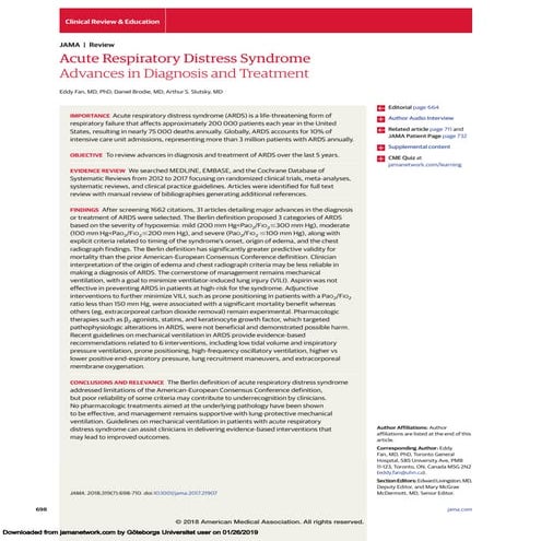 Acute respiratory distress syndrome 2018 | PDF