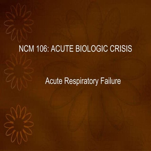 Pathophysiology of Acute Respiratory Failure | PPTX
