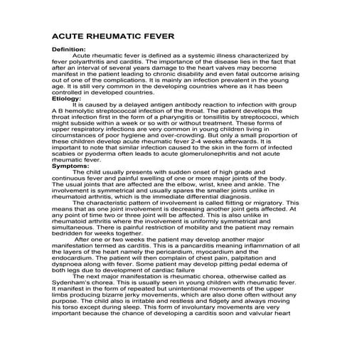 Acute Rheumatic Fever | PDF